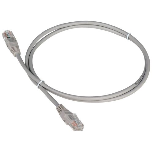 Патч-корд RJ45 - RJ45, 4 пары, UTP, категория 5е, 0.3 м, серый, TWT TWT-45-45-0.3-GY