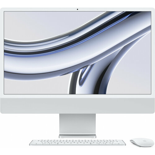 Моноблок Apple iMac A2874 24" 4.5K M3 8 core (4.05) 8Gb SSD256Gb 8 core GPU macOS WiFi BT 143W клавиатура мышь Cam серебристый 4480x2520