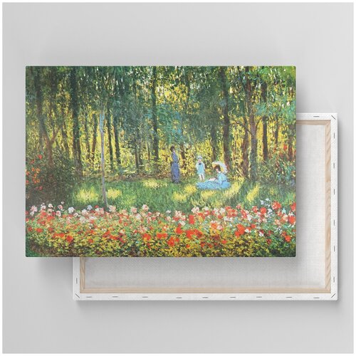 Картина на холсте с подрамником / Monet Claude - The Artists Family in the Garden, 1875 / Клод Моне