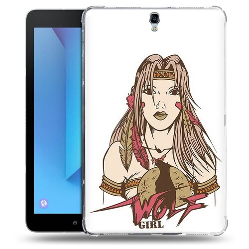Чехол задняя-панель-накладка-бампер MyPads девушка волк для Samsung Galaxy Tab S3 9.7 SM-T820/T825 противоударный