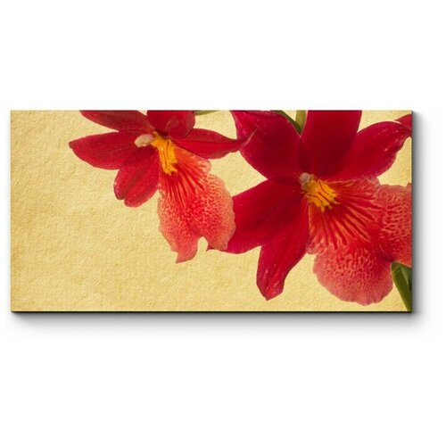 Модульная картина Красные орхидеи100x50