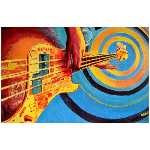 Постер / Плакат / Картина Абстрактная гитара 50х70 см в подарочном тубусе