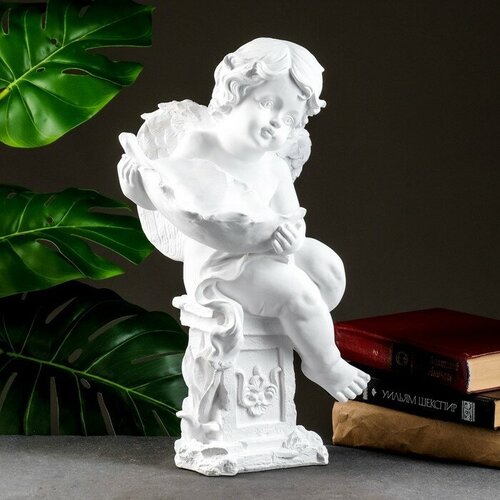 Хорошие сувениры Фигура "Ангелочек с чашей" белый, 13х15х43см