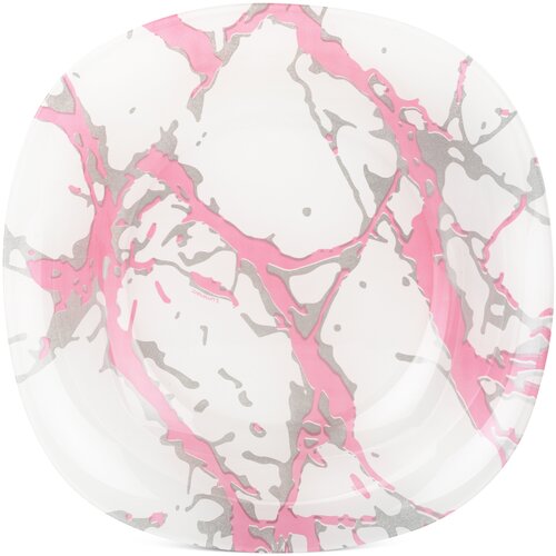 Тарелка суповая Marble Pink Silver 21 см. Luminarc