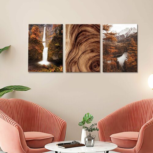 Картина интерьерная- Осень в горах (4) (3 модуля-общий размер 40х90)