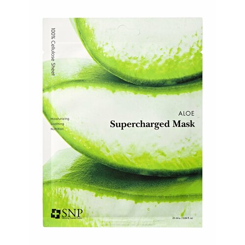 Успокаивающая тканевая маска для лица с экстрактом алоэ SNP Aloe Supercharged Mask /25 мл/гр.