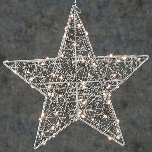 Edelman Светодиодное украшение Звезда Герэль 38 см, 60 теплых белых LED ламп, IP44 1068451