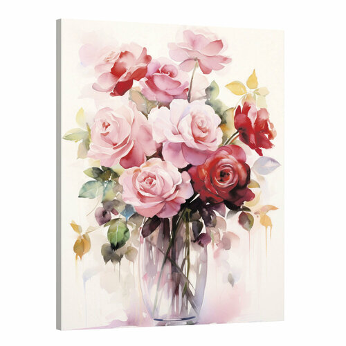 Интерьерная картина 50х70 "Розы в дар"