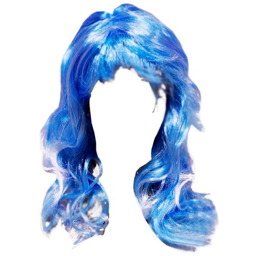 Парик мелирование карнавальный искусственный волос цвет голубой и белый