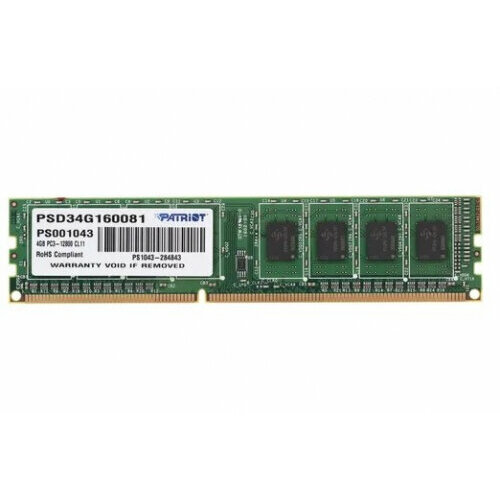 Оперативная память Patriot Memory DDR3 4Gb 1600MHz pc-12800 Signature CL11 1.5V (PSD34G160081B)