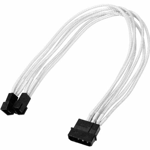 Разветвитель Nanoxia 4-pin MOLEX в 2 х 3-pin, 30см, white NX42A30W