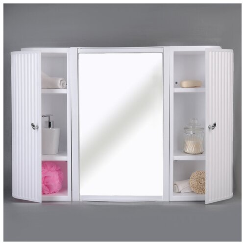 Шкаф-зеркало для туалета BEROSSI ВК Hilton Premium НВ 335, (ШхГхВ): 73.3х14.6х55 см, снежно-белый
