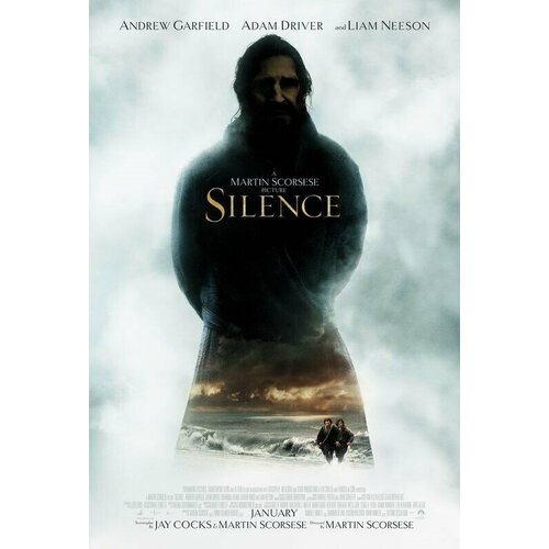 Плакат, постер на бумаге Молчание (Silence), Мартин Скорсезе. Размер 42 х 60 см
