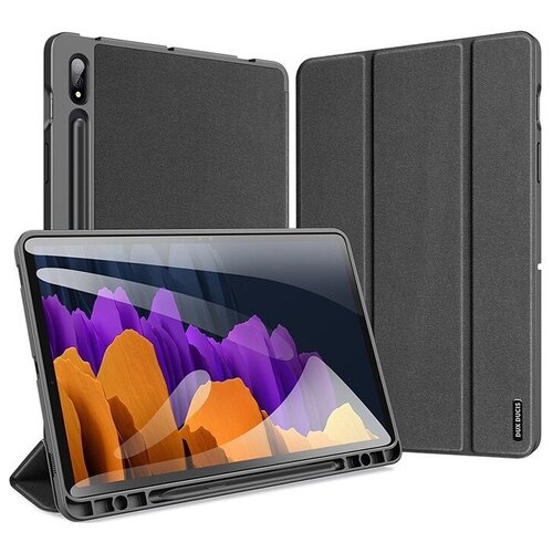 Чехол-книжка MyPads для Samsung Galaxy Tab S7 11 SM-T870 / T875 (2020) с функцией засыпания черный