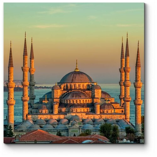 Модульная картина Голубая мечеть в закатных лучах, Стамбул 140x140