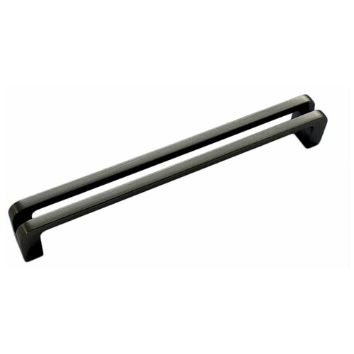 Ручка-скоба мебельная Trodos 160 мм сплав ЦАМ, черный никель брашированный матовый