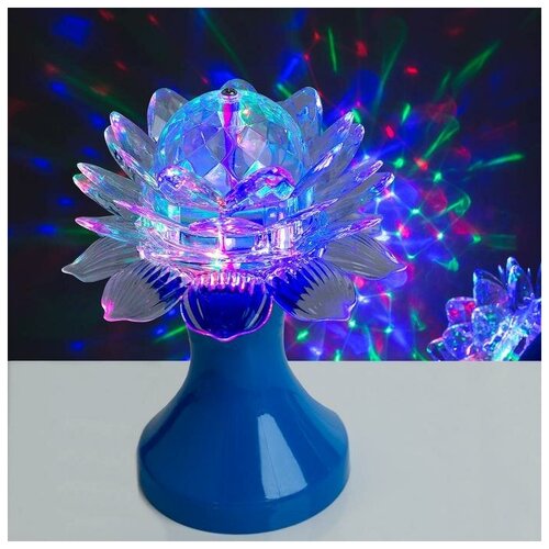 Световой прибор Luazon Lighting хрустальный шар "Цветок" диаметр 12, 5 см, 220 В, синий (3622818)