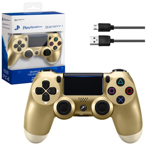 Беспроводной Bluetooth джойстик для PS4 контроллер подходит для Playstation 4 золотистый