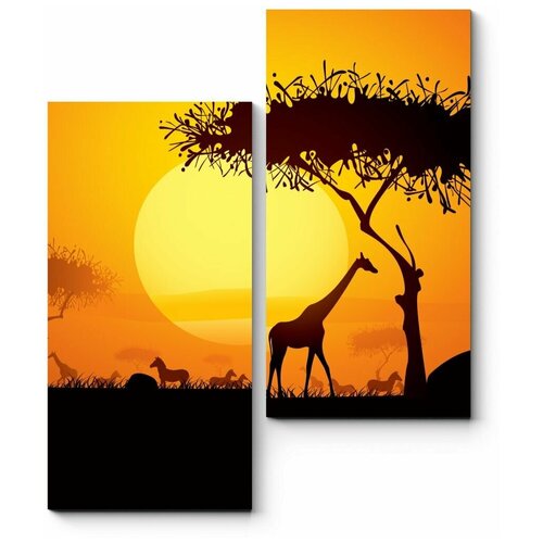 Модульная картина Великолепный африканский закат 60x75