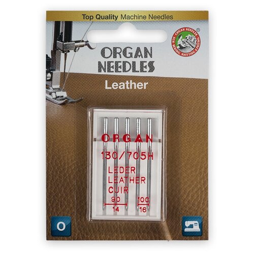 Игла/иглы Organ Leather, серебристый , 5 шт.