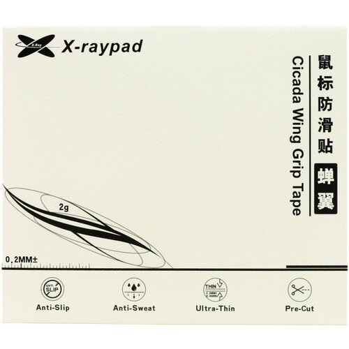Противоскользящие наклейки на мышь X-raypad Cicada Wings 0.22mm, DIY версия, неделённый, материал PORON®, чёрный