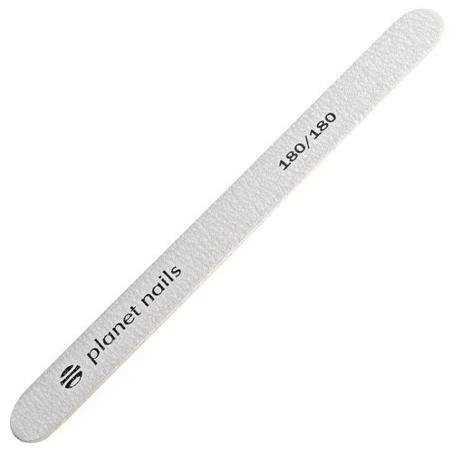 Planet nails пилка для ногтей Зебра 180/180 грит, белый
