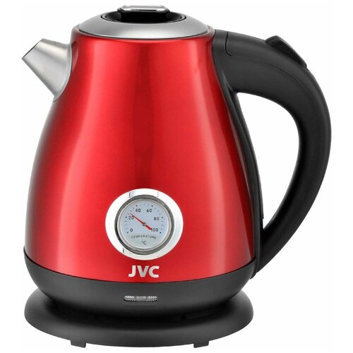 Чайник электрический JVC 1.7 л с датчиком температуры нагрева, ретро-дизайн, подставка с вращением на 360 градусов, 2200 Вт