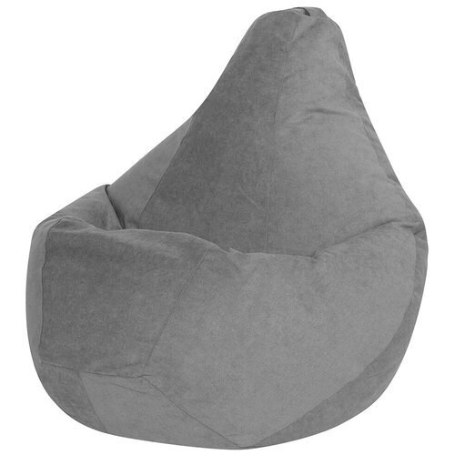 Кресло Мешок Груша Серый Велюр (XL, Классический)
