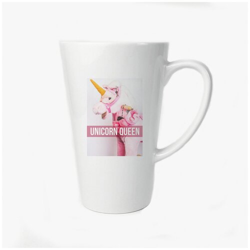 Большая конусная кружка CoolPodarok Unicorn queen Королева Единорогов