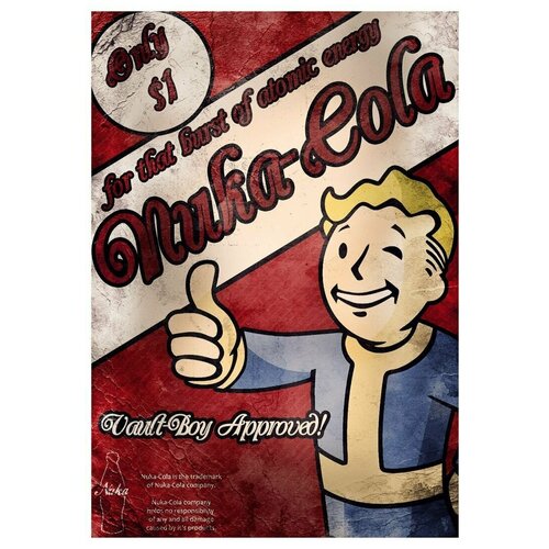 Плакат, постер на бумаге Fallout-Vault Boy/Фаллаут-Волт-Бой. Размер 30 на 42 см
