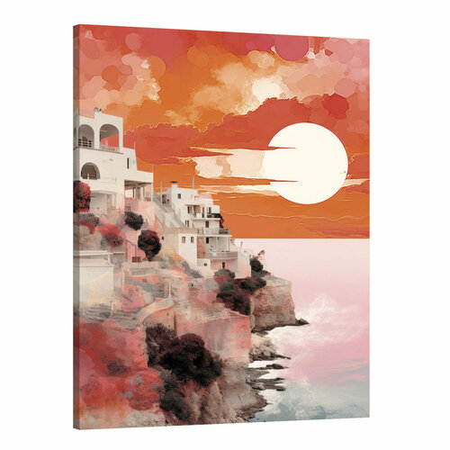 Интерьерная картина 50х70 "Закат в Греции"