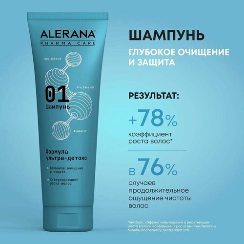 Alerana, Шампунь для волос Формула ультра-детокс Pharma Care, 260 мл