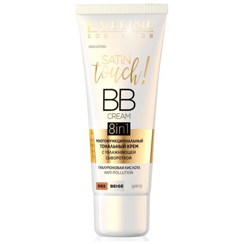Eveline Cosmetics BB крем Satin Touch, SPF 10, 30 мл/30 г, оттенок: 02 beige, 1 шт.