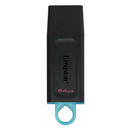 Флеш-диск 64GB KINGSTON DataTraveler Exodia, разъем USB 3.2, черный/бирюзовый
