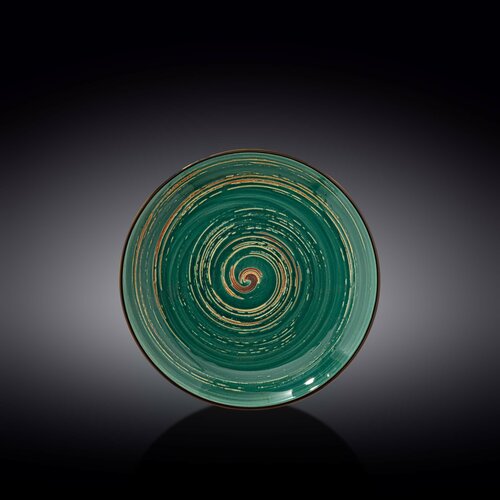 Тарелка десертная Wilmax, Фарфор, круглая, 20,5 см, зеленый цвет, коллекция Spiral (WL-669512/A)