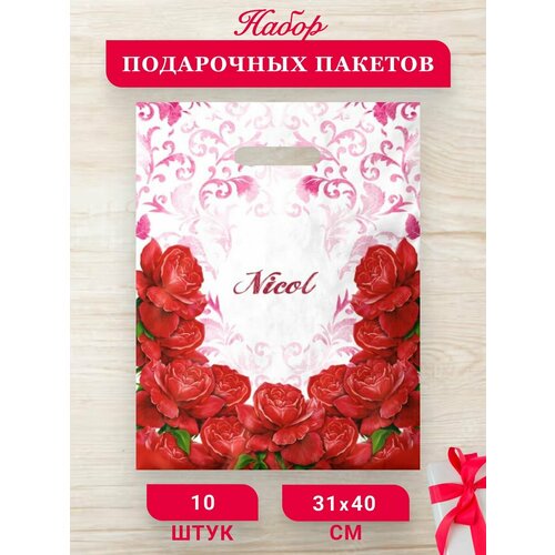 Пакет подарочный набор 10 шт 31*40 см