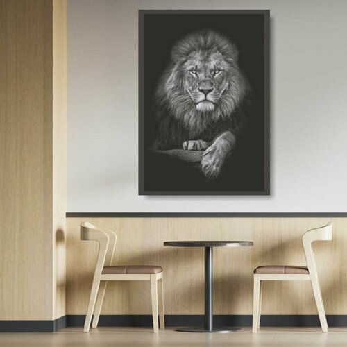 Постер для интерьера Животные Король Лев на стену 60х90 см в тубусе ПолиЦентр