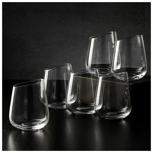 Набор стаканов стеклянных Magistro «Иллюзия», 450 мл, 9,5×11,5 см, 6 шт, цвет прозрачный