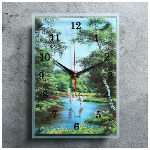 Часы настенные, серия: Природа, "Цапли", 25х35 см