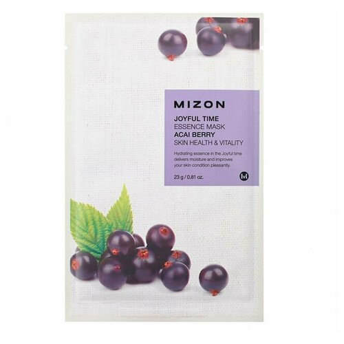 Тканевая маска для лица с экстрактом ягод асаи, 25 мл | MIZON Joyful Time Essence Mask Acai Berry