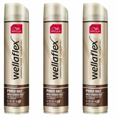 Wella Лак для волос Wellaflex Power Halt Mega Stark Удержание объема, 250 мл, 3 шт