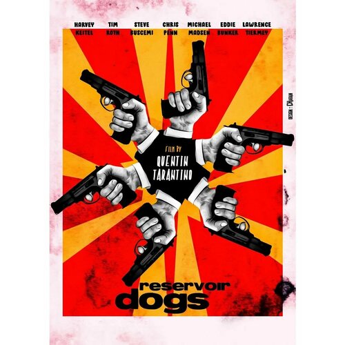 Плакат, постер Бешеные псы. Reservoir Dogs, 1992 на холсте, размер 30х42см