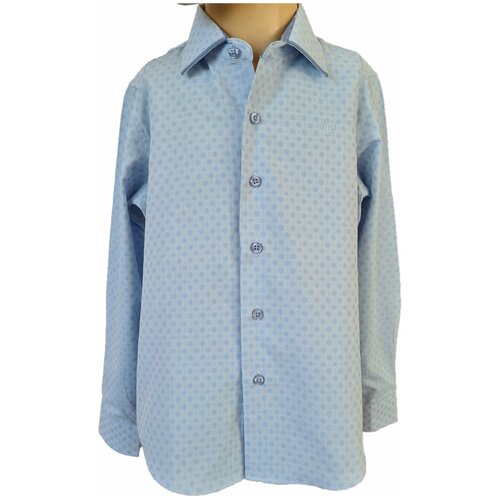 Школьная рубашка, размер 116-122, голубой