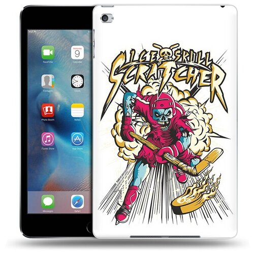 Чехол задняя-панель-накладка-бампер MyPads нарисованный скелет хоккеист для iPad mini 4 7.9 (2015)-A1538/A1550 противоударный