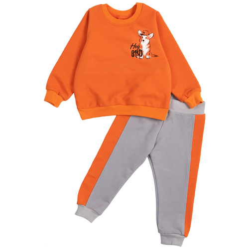 Комплект одежды Совенок Дона, размер 56-92, оранжевый, серый