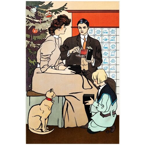 Постер / Плакат / Картина Афиша - Винтажный рождественский плакат 90х120 см в подарочном тубусе