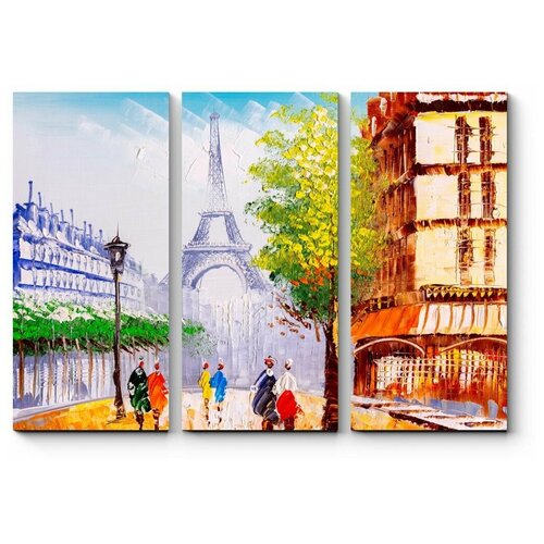 Модульная картина Прекрасный Париж маслом 110x79
