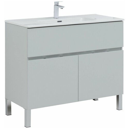 Комплект мебели для ванной Aquanet Алвита New, ширина тумбы: 100 см, серый..