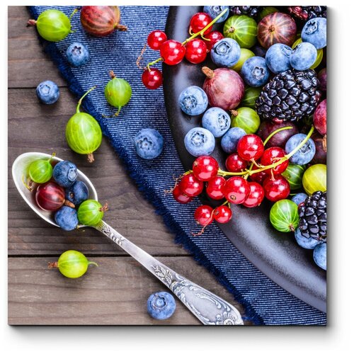 Модульная картина Россыпь сочных ягод 90x90