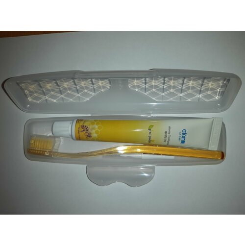 Дорожный набор ATOMY/Атоми зубная щетка желтая, зубная паста и щетка для межзубного пространства